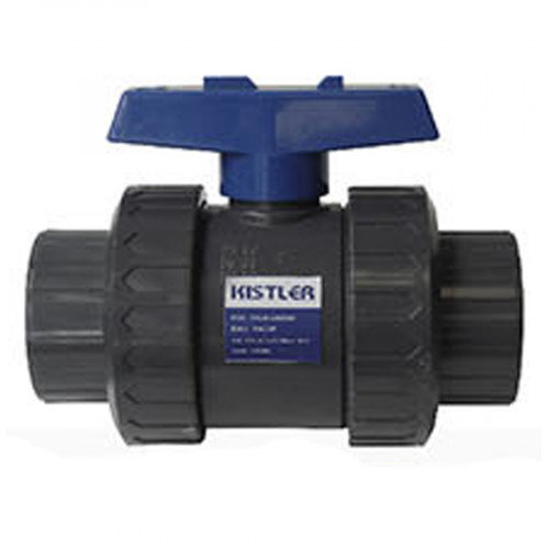 KISTLER UPVC Ball Valve (Double Union) Socket PVC, Screw Model. BVDU-2010