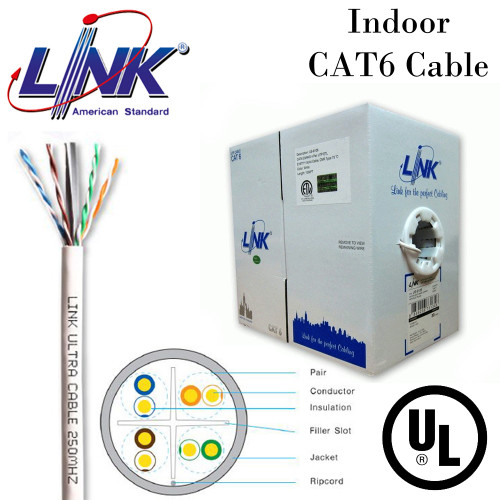 LINK LAN UTP Ultra CAT 6 600 MHz. with Cross Filler 305 m./Box ,23 AWG ...