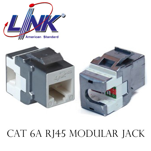 LINK CAT 6A RJ45 Modular JACK, Slim (ตัวเมียรุ่นสลิม) Model. US-1022SL