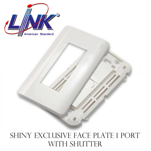 LINK SHINY EXCLUSIVE FACE PLATE 1 PORT with Shutter Model. US-2331