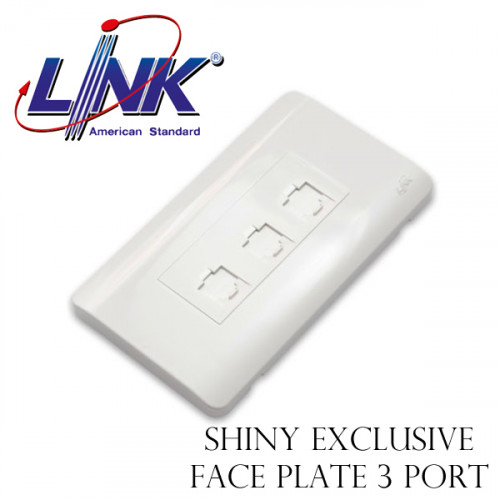 LINK SHINY EXCLUSIVE FACE PLATE 3 PORT with Shutter Model. US-2333