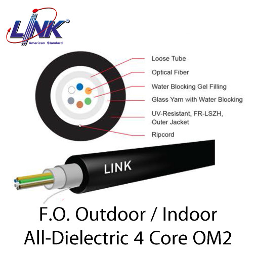 LINK F.O. Outdoor / Indoor, All-Dielectric 4 Core OM2 Model. UFC5304 ...