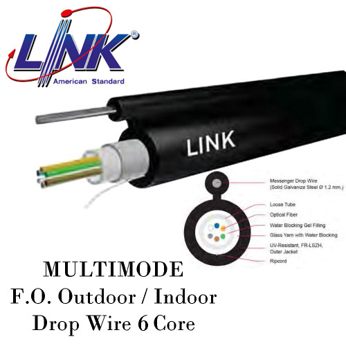 LINK MULTIMODE F.O. Outdoor / Indoor, Drop Wire 6 Core, LSZH-FR, OM2 ...