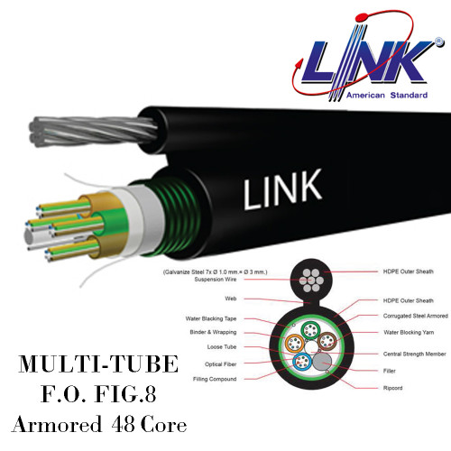 LINK MULTI-TUBE F.O. FIG.8, Armored 48 Core, OS2, Single Jacket Model ...