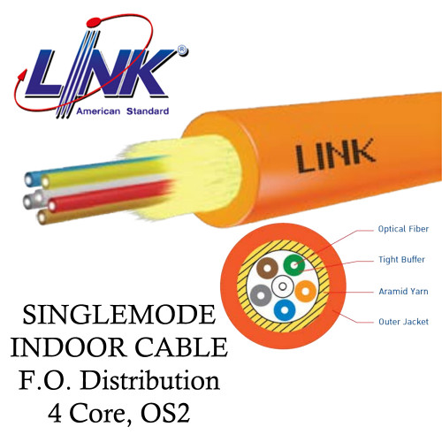 LINK SINGLEMODE INDOOR CABLE F.O. Distribution 4 Core, OS2 Model ...