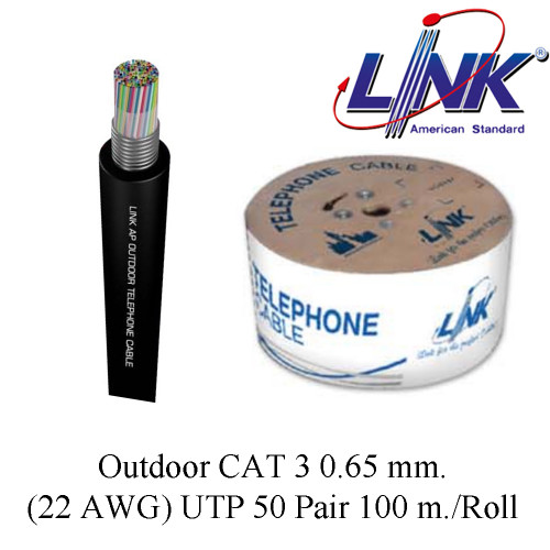 LINK TIEV Telephone Cable 0.65 mm (22 AWG) 4 Core Model. UL-1034 100 m.