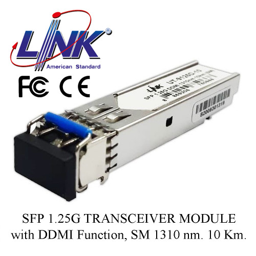 LINK SFP 1.25G TRANSCEIVER MODULE with DDMI Function, SM 1310 nm. 10 Km. Model. UT-9125D-10