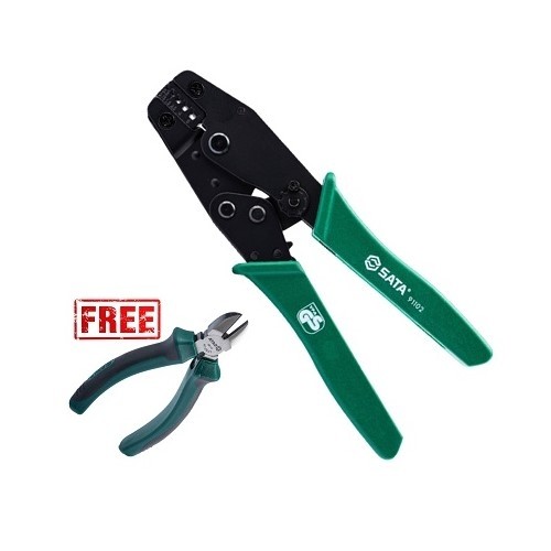 SATA คีมย้ำหัวเทอร์มินอล 8 นิ้ว แถมฟรี คีมปากเฉียง 6 นิ้ว รุ่น 91102