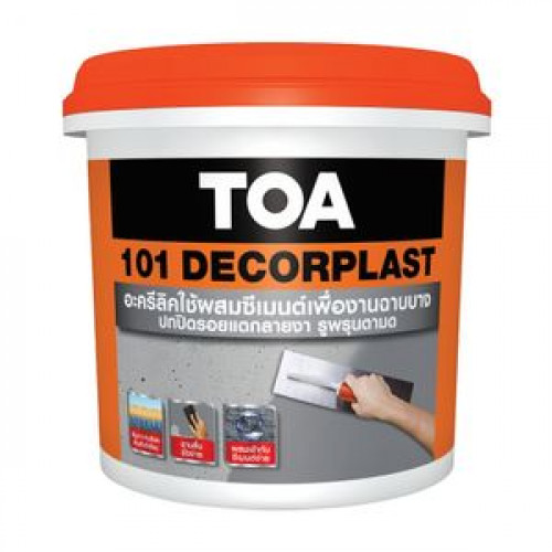 อะคริลิคผสมซีเมนต์ฉาบปรับผิว TOA รุ่น Decorplast ขนาด 20 กก. สีเทา