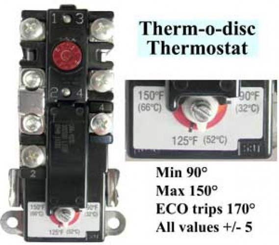 เทอร์โมสตัท Therm-O-Disc Upper Thermostat 90-150F