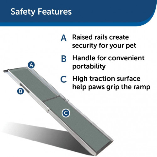 Solvit : SLV62337* ทางลาดสำหรับสุนัข Deluxe Telescoping Pet Ramp, Standard